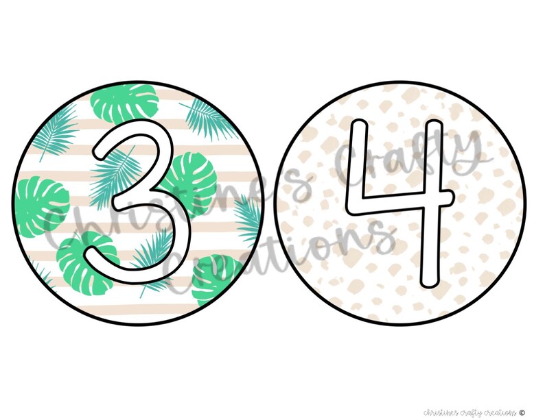 Tropical Leaves Cubby and Table Numbers - Etsy