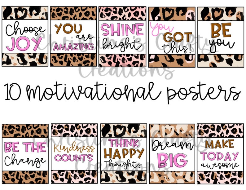 Leopard Motivational Posters - Etsy