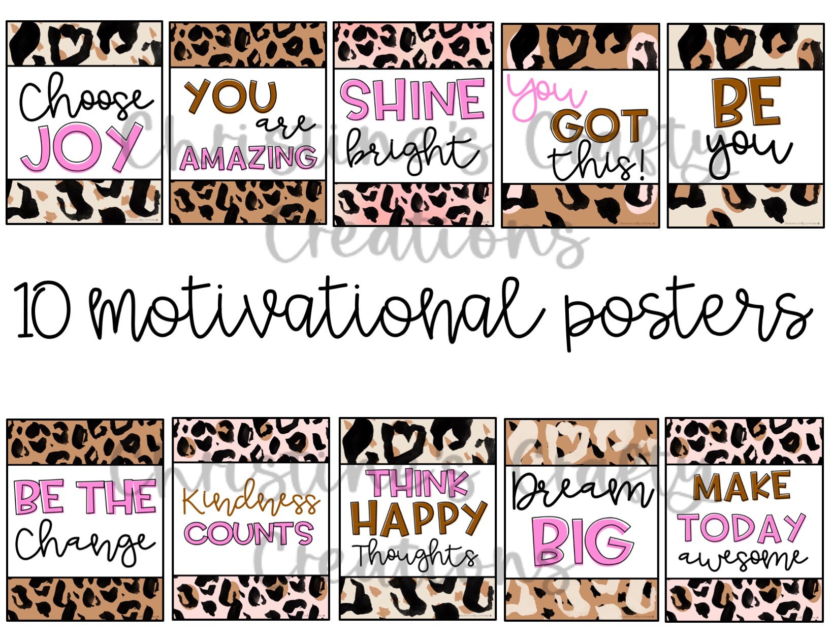 Leopard Motivational Posters - Etsy