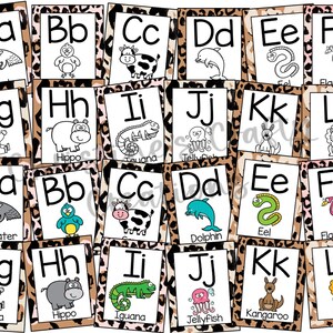 Leopard Alphabet With Pictures - Etsy