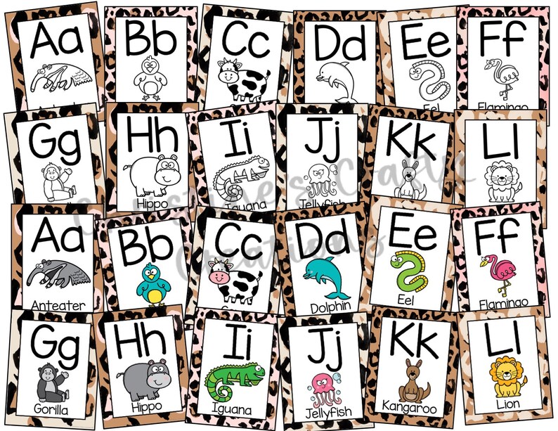 Leopard Alphabet With Pictures - Etsy