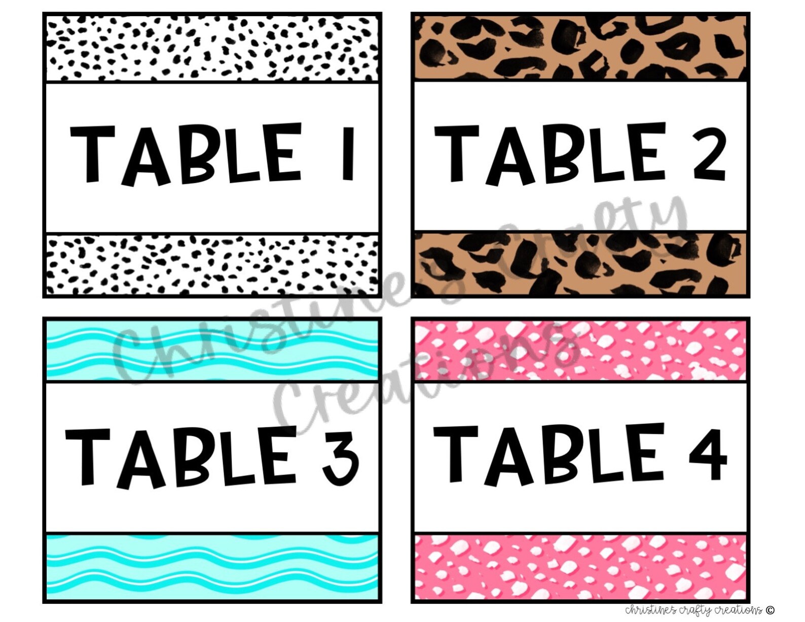 Groovy Leopard and Dalmatian Table and Cubby Numbers - Etsy
