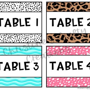 Groovy Leopard and Dalmatian Table and Cubby Numbers - Etsy