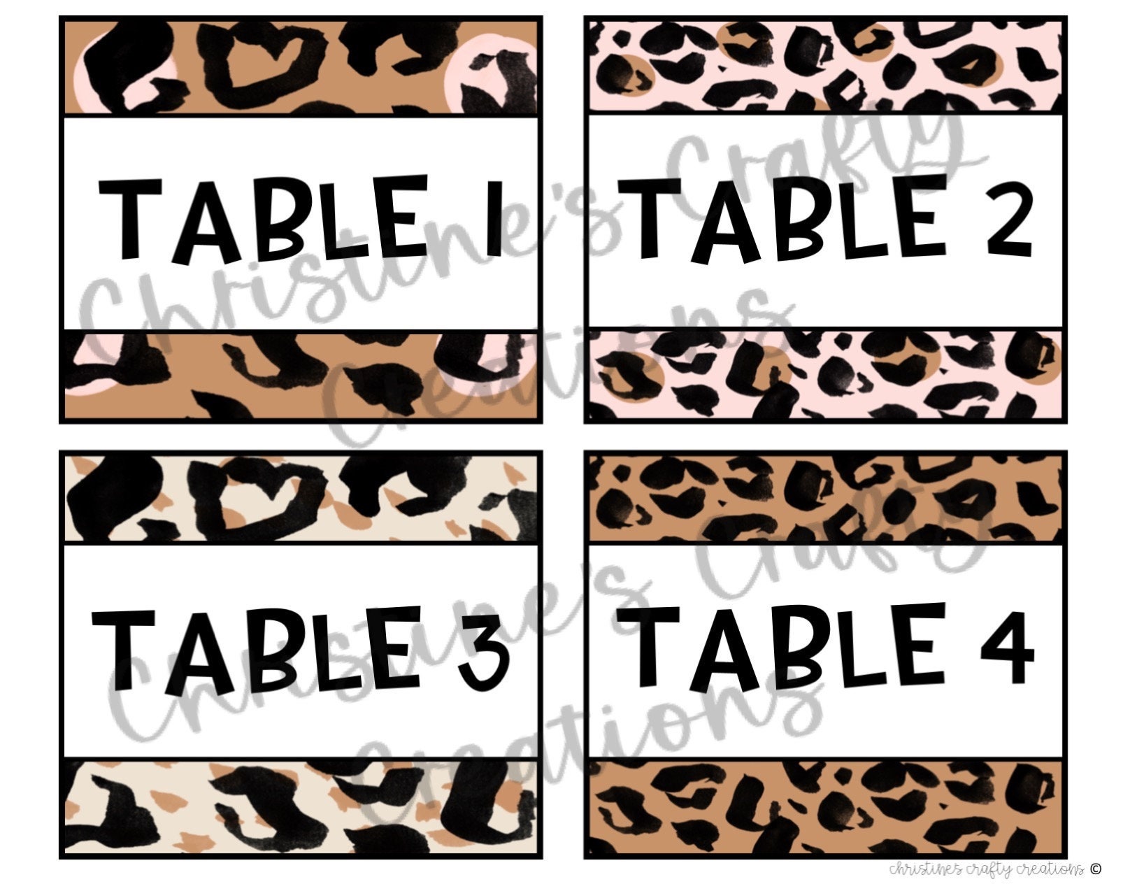 Leopard Table and Cubby Numbers - Etsy