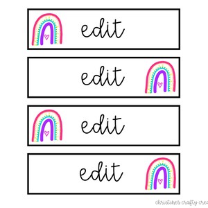 Bright Rainbow Boho Drawer Labels L Editable - Etsy
