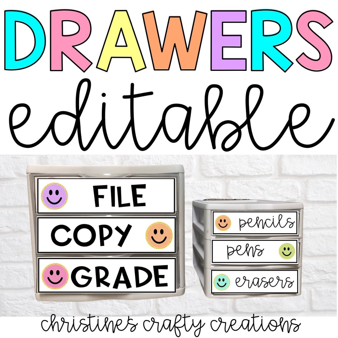 Groovy Leopard and Dalmatian Drawer Labels L Editable - Etsy