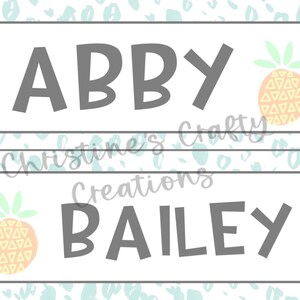 Pineapple Name Tags L Editable - Etsy