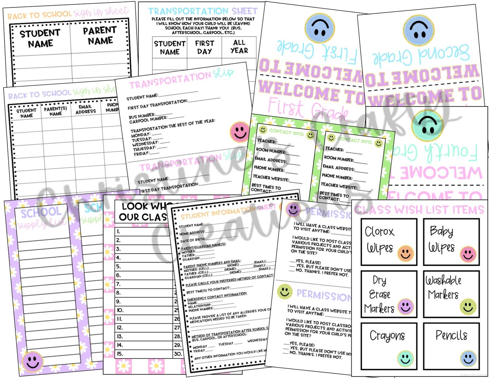Retro Daisy Meet the Teacher Packet L Editable Materials - Etsy
