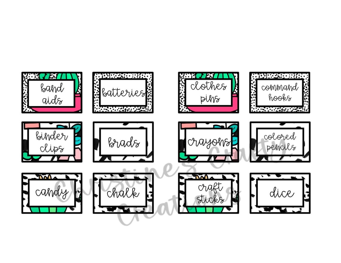 Cactus Teacher Toolbox Labels L Editable - Etsy