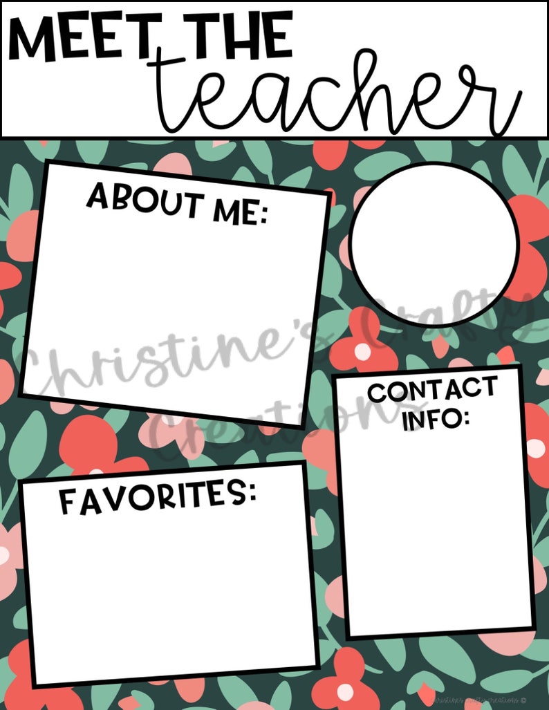 Preppy Dalmatian Meet the Teacher Page L Editable - Etsy