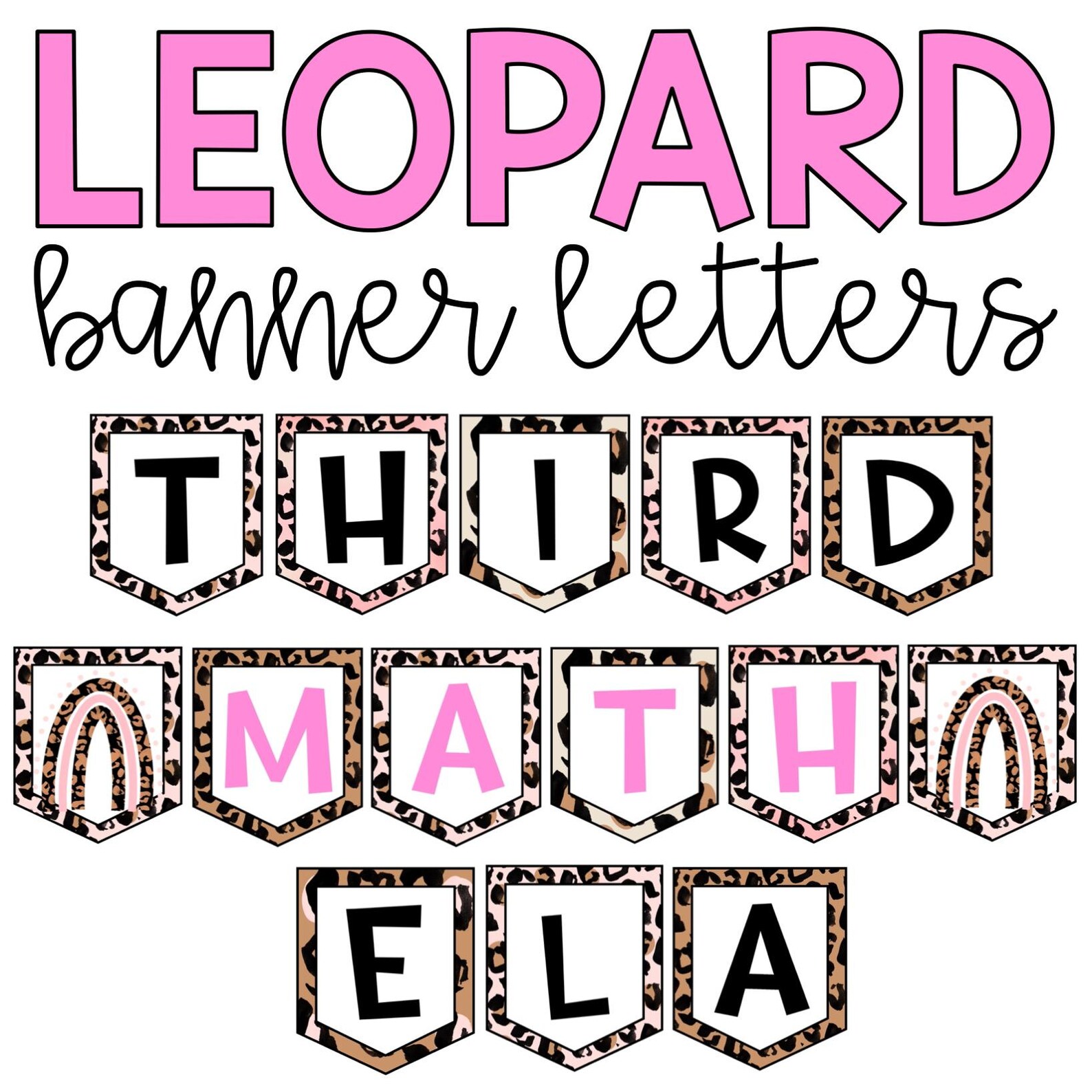 Leopard Banner Sign Letters - Etsy