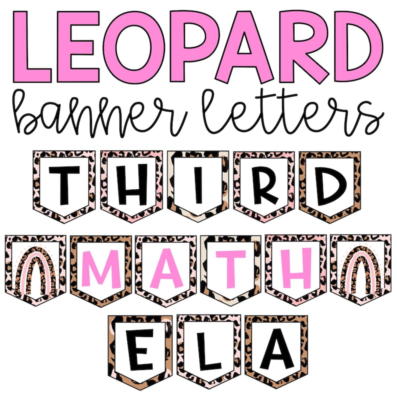 Leopard Banner Sign Letters - Etsy