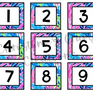 Preppy and Tropical Flip Calendar L Editable - Etsy