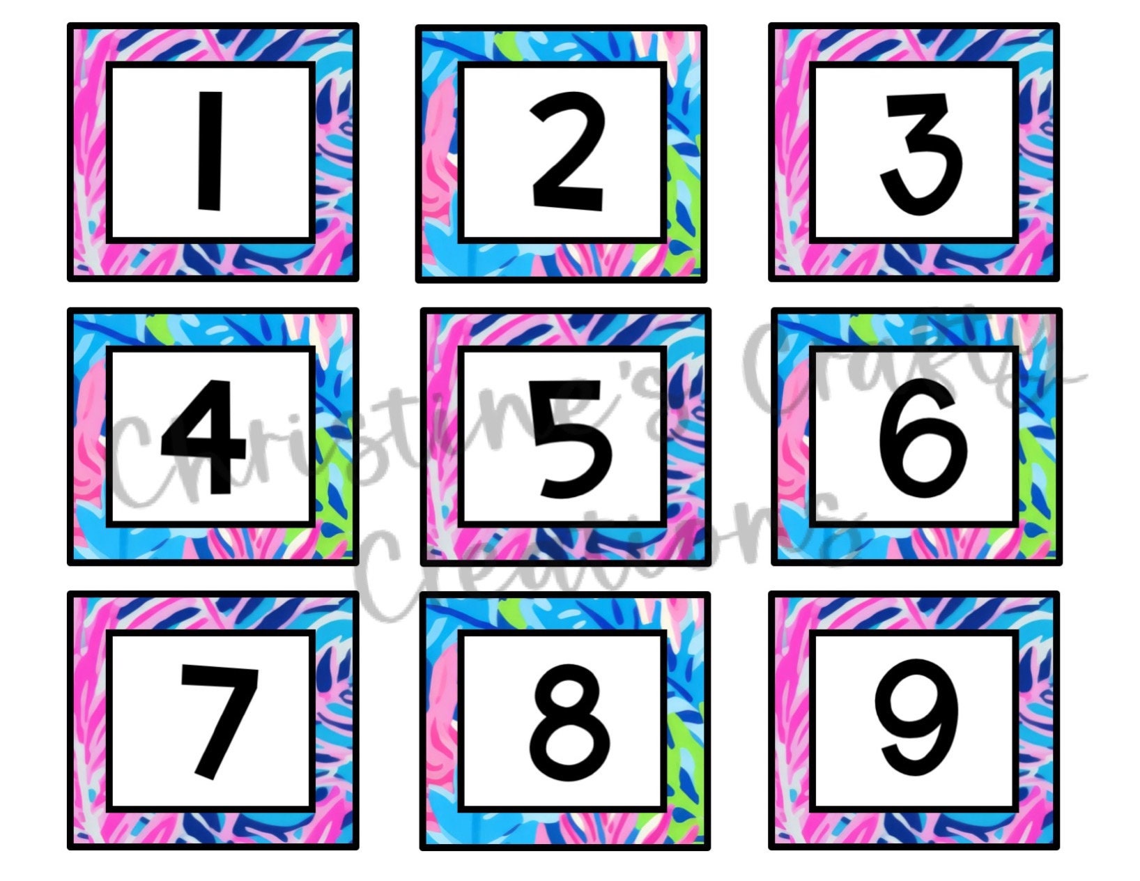 Preppy and Tropical Flip Calendar L Editable - Etsy