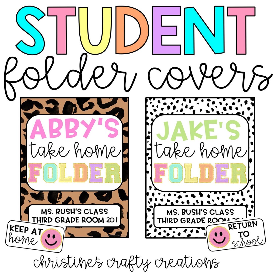 Groovy Leopard and Dalmatian Folder Covers L Editable - Etsy