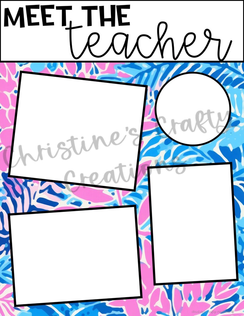Preppy and Tropical Meet the Teacher Page L Editable - Etsy