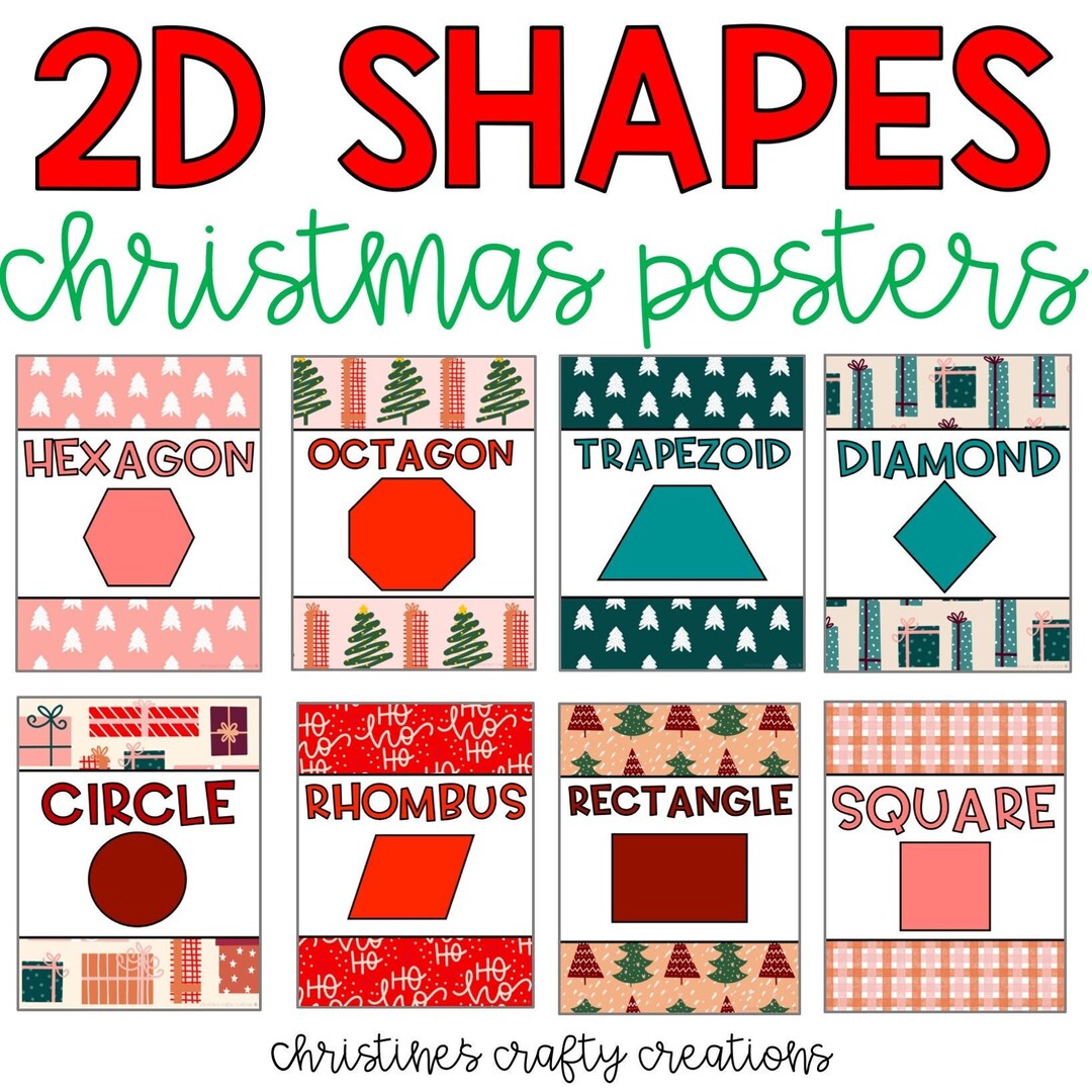 Christmas 2D Shape Posters - Etsy