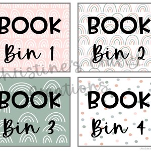 BOHO Book Bin Labels - Etsy