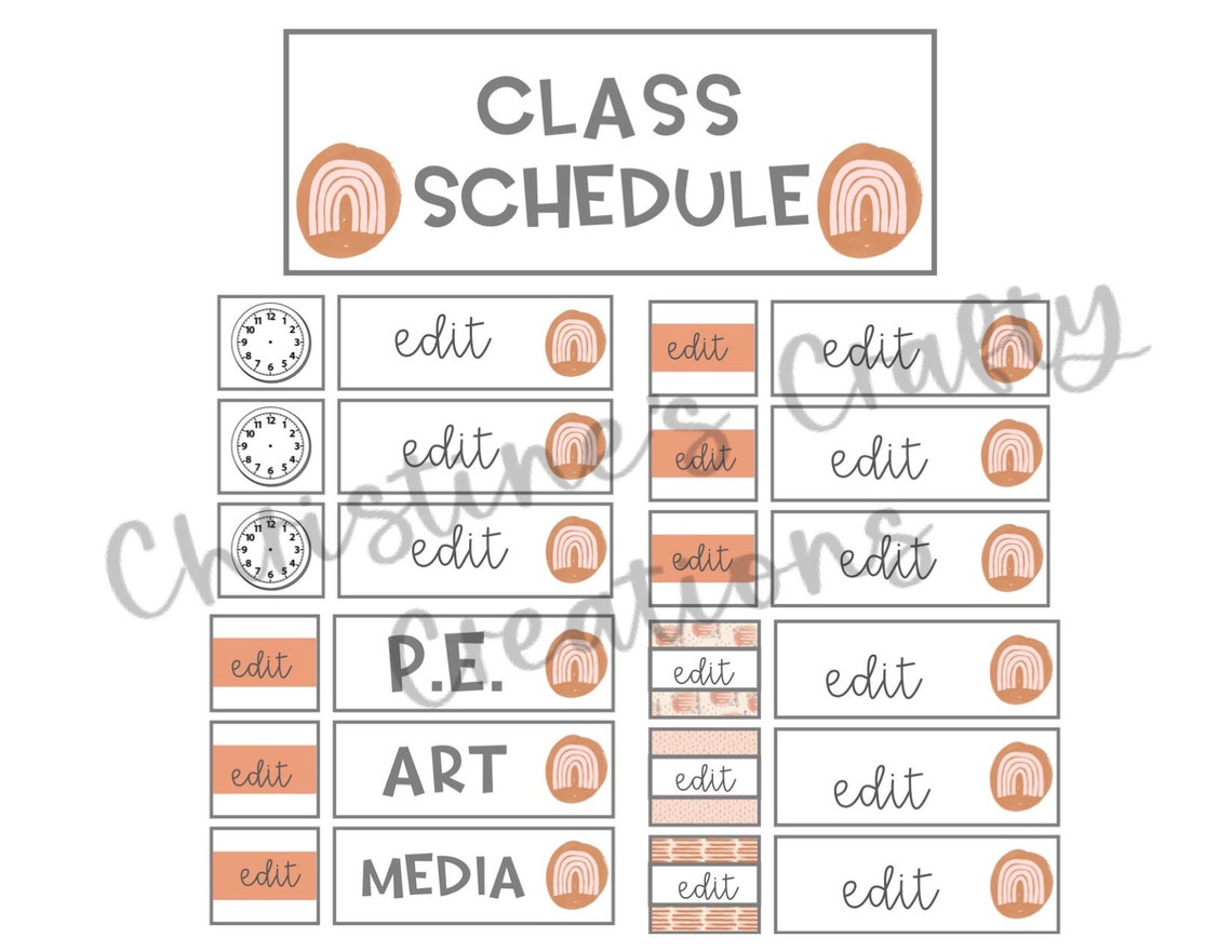 Rustic Boho Daily Schedule L Editable - Etsy