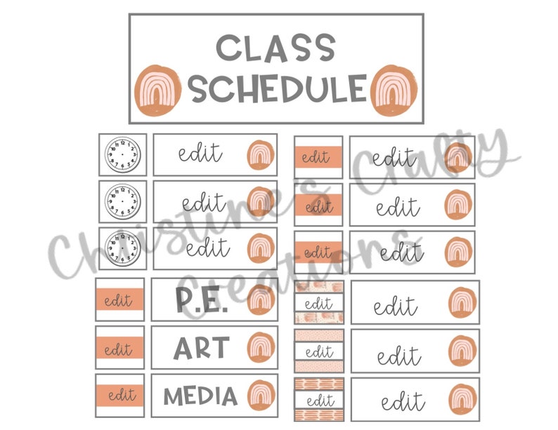Rustic Boho Daily Schedule L Editable - Etsy