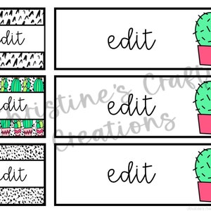 Cactus Daily Schedule L Editable - Etsy
