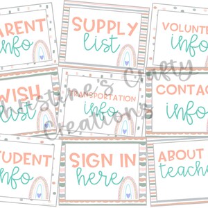 BOHO Meet the Teacher Night L Editable Forms and Materials - Etsy