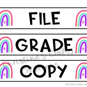 Bright Rainbow Boho 10 Drawer Labels L Editable - Etsy