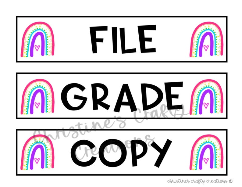 Bright Rainbow Boho 10 Drawer Labels L Editable - Etsy