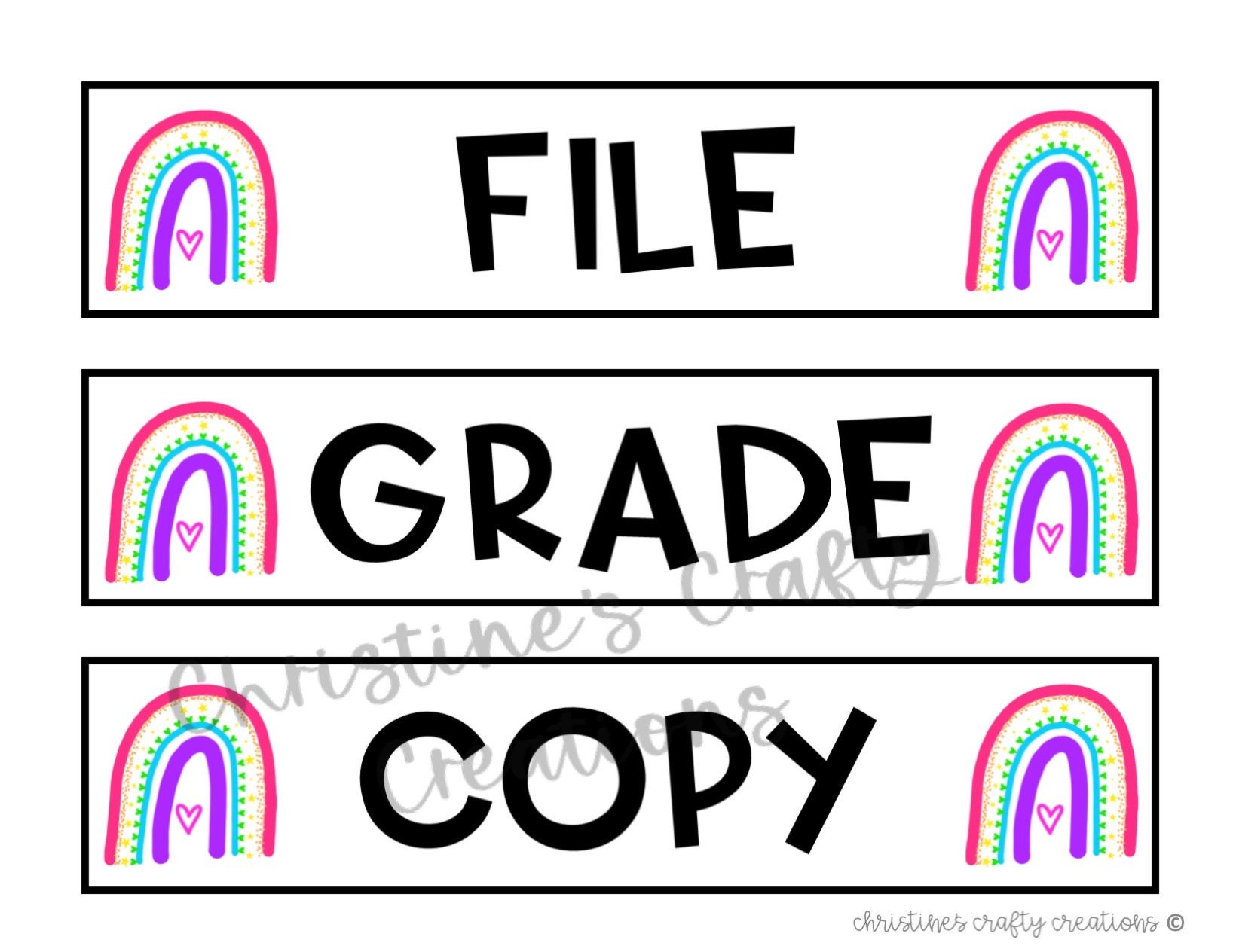 Bright Rainbow Boho 10 Drawer Labels L Editable - Etsy