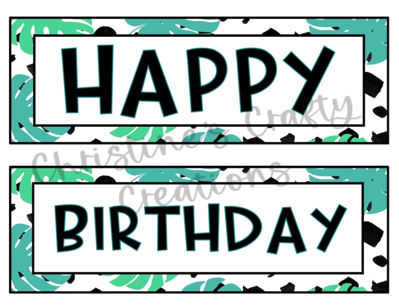 Tropical Leaves Birthday Chart - Etsy