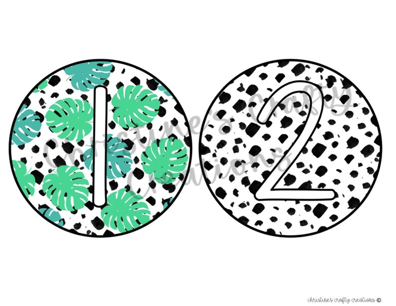 Tropical Leaves Cubby and Table Numbers - Etsy