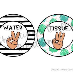 Tropical Leaves Hand Signals L Multicultural and Editable - Etsy