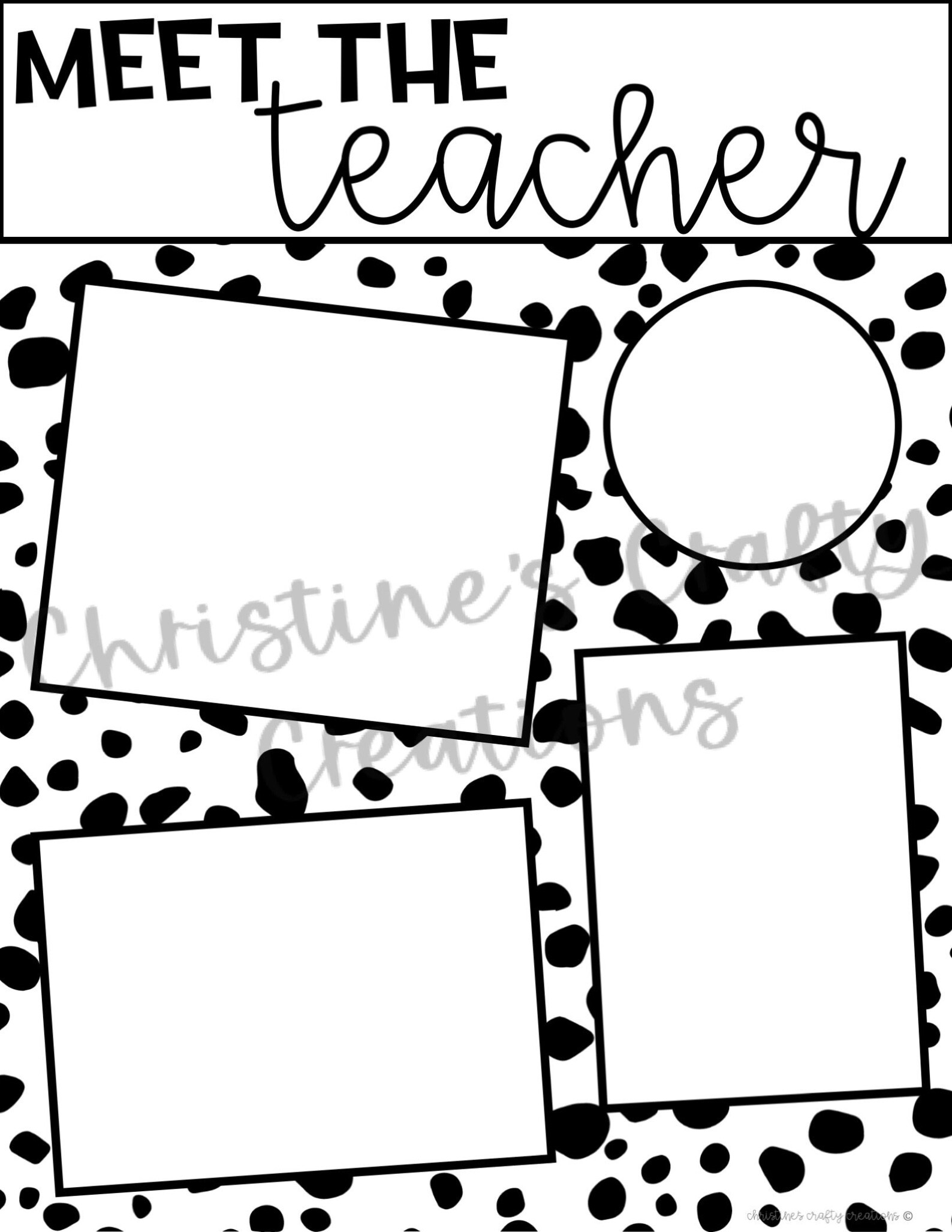 Preppy Dalmatian Meet the Teacher Page L Editable - Etsy