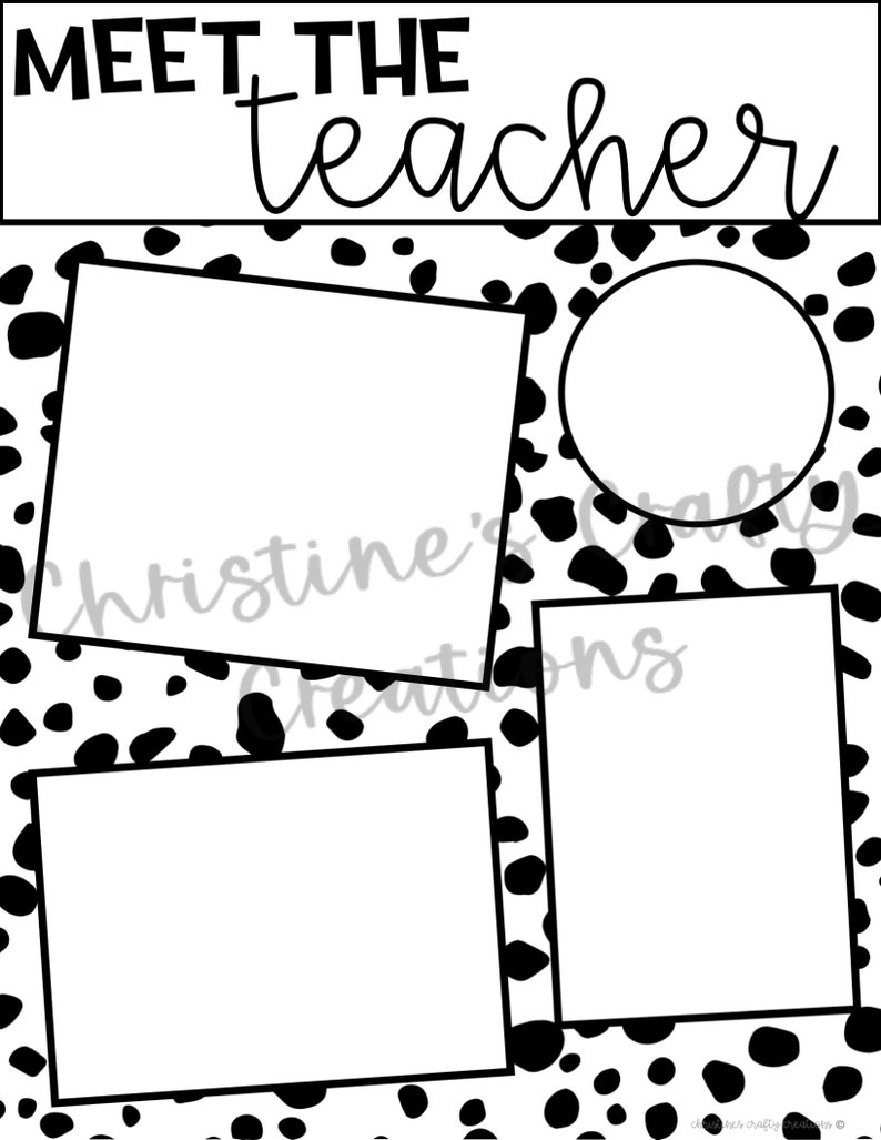 Preppy Dalmatian Meet the Teacher Page L Editable - Etsy