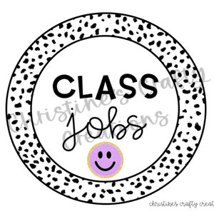 Groovy Leopard and Dalmatian Class Jobs L Editable - Etsy