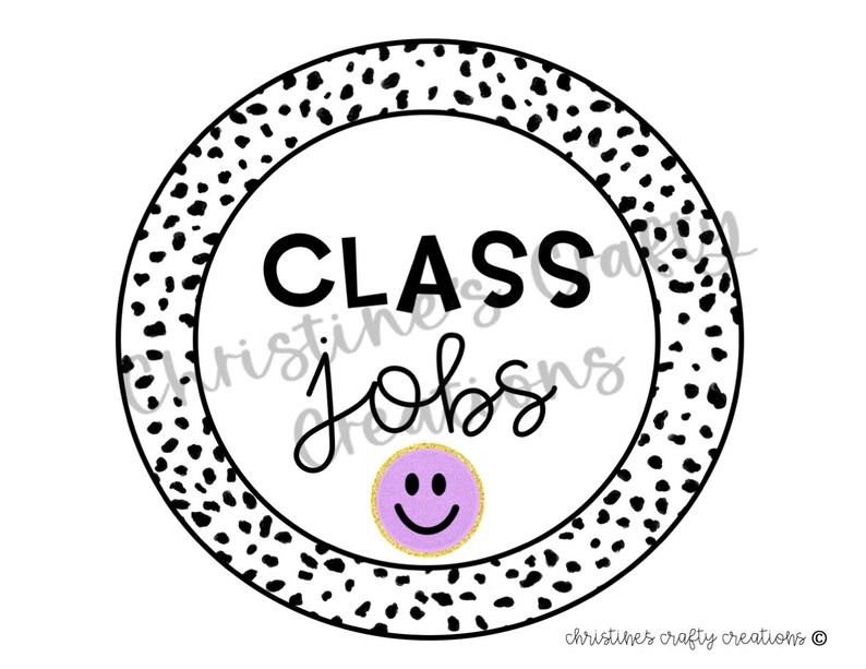 Groovy Leopard and Dalmatian Class Jobs L Editable - Etsy