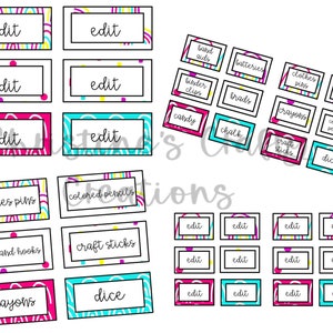 Bright Rainbow Boho Toolbox Labels L Editable - Etsy