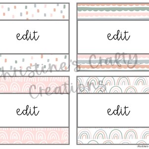 BOHO Book Bin Labels - Etsy