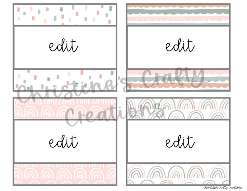 BOHO Book Bin Labels - Etsy