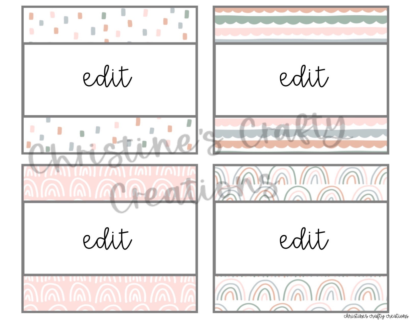 BOHO Book Bin Labels - Etsy