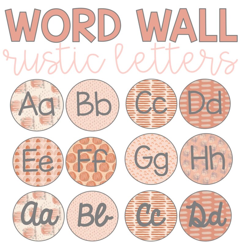 Rustic Boho Word Wall Letters - Etsy