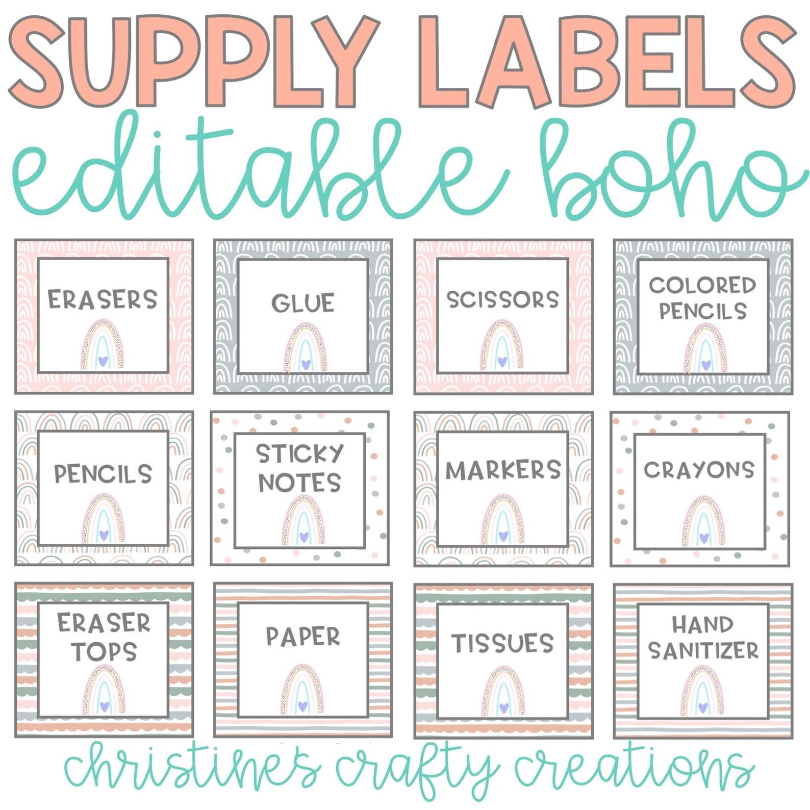 BOHO Supply Labels - Etsy