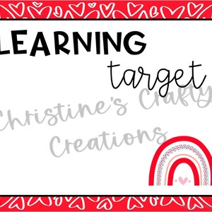 Valentine's Day Learning Targets Posters L Editable - Etsy