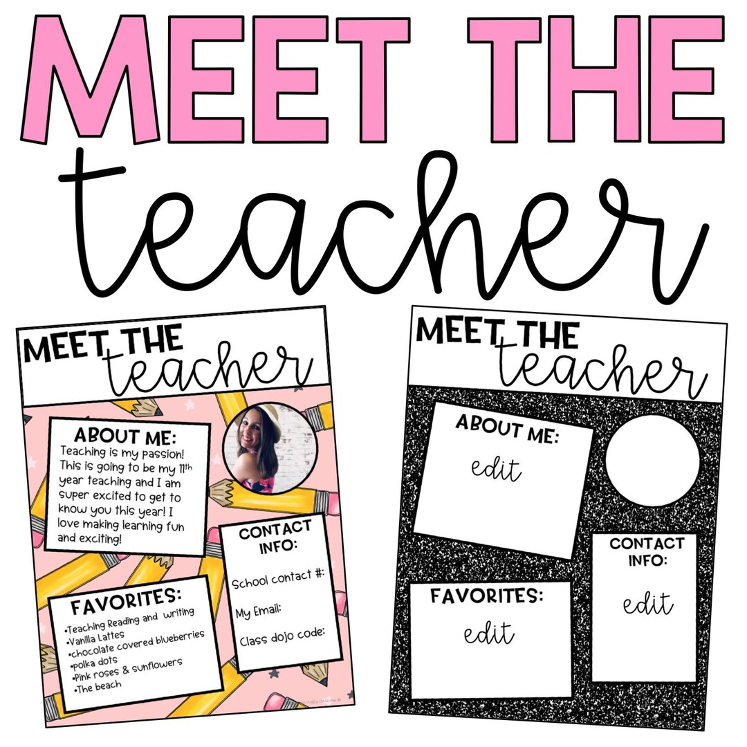 Coquette Bows and Pencils Meet the Teacher Page L Editable - Etsy