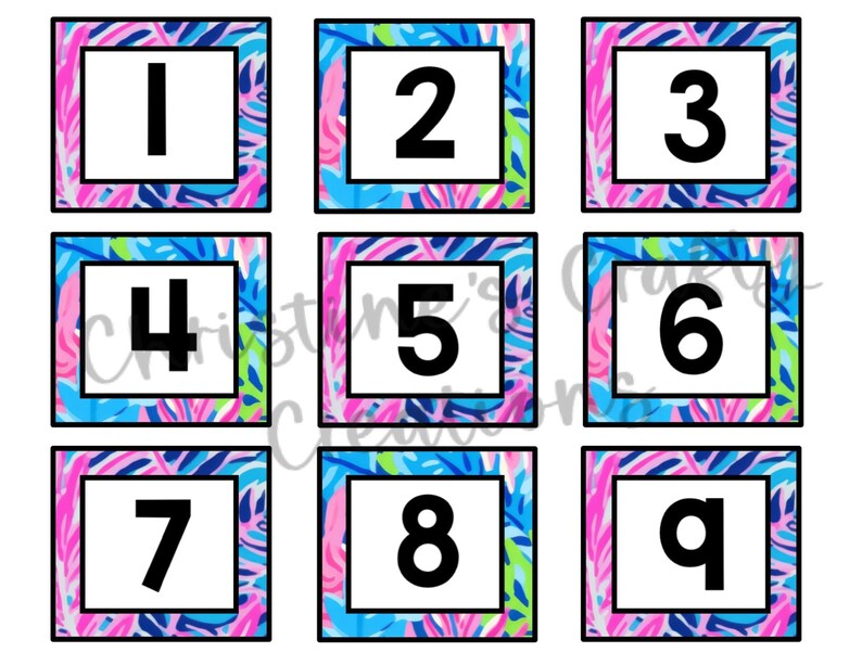 Preppy and Tropical Flip Calendar L Editable - Etsy