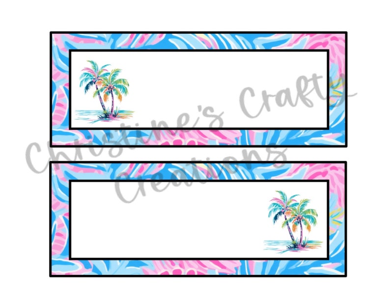 Preppy and Tropical Name Tags L Editable - Etsy