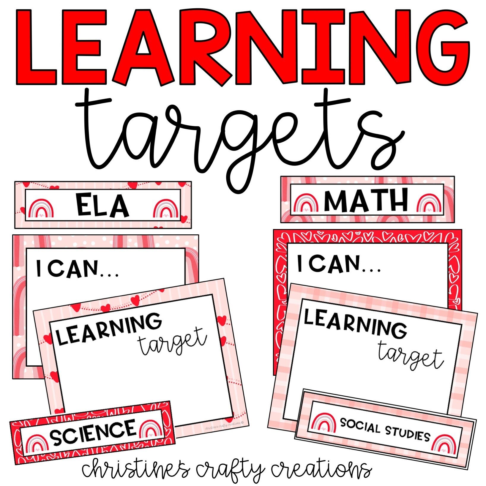 Valentine's Day Learning Targets Posters L Editable - Etsy