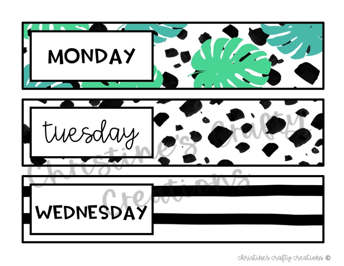 Tropical Leaves 10 Drawer Labels L Editable - Etsy