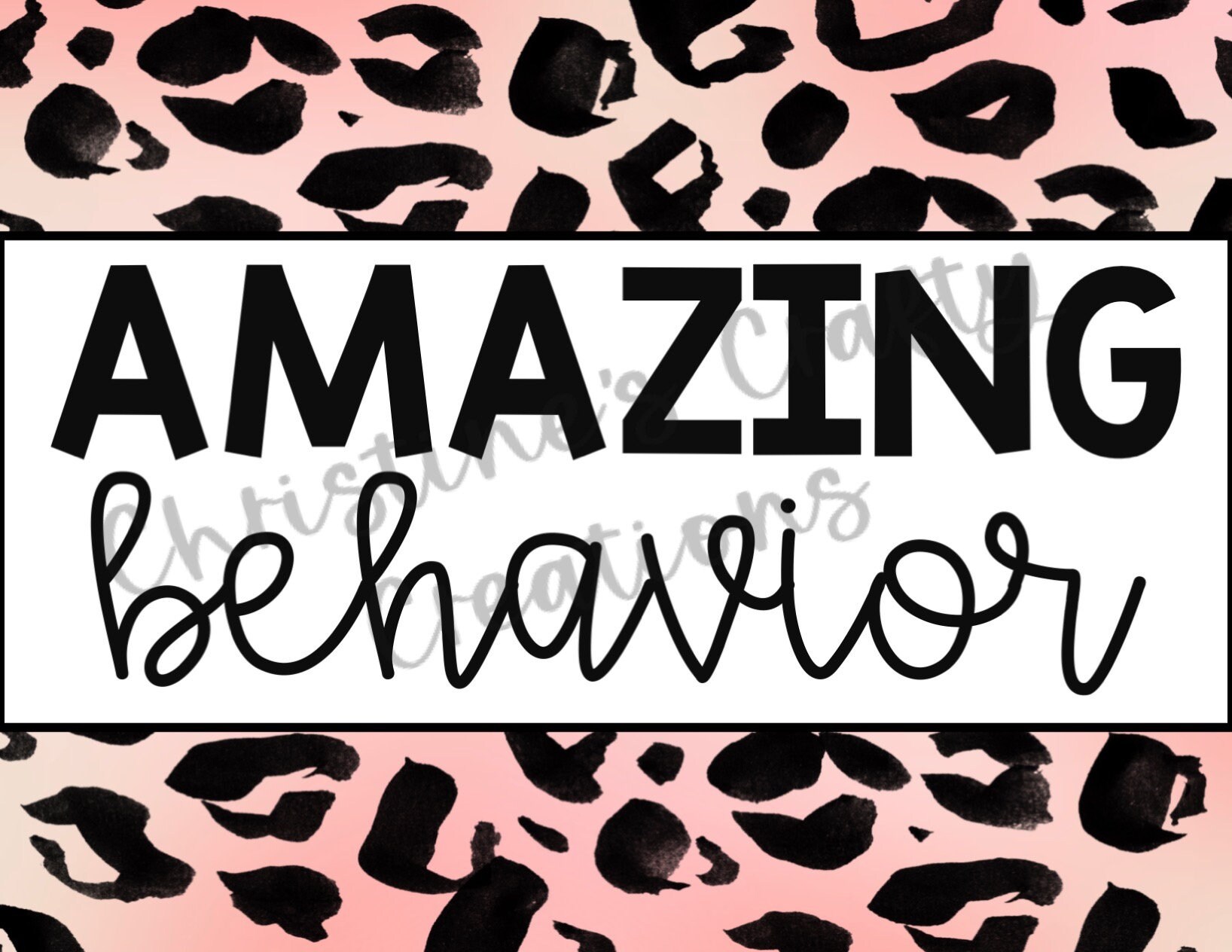 Leopard Behavior Chart L Editable Clip Chart - Etsy