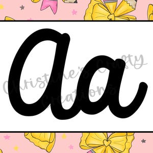 Coquette Bows and Pencils Alphabet Posters - Etsy
